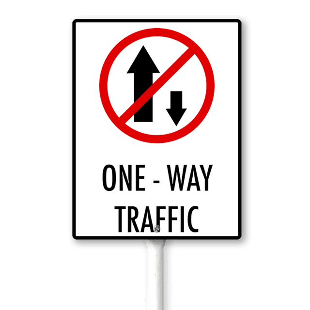 Eveokoki Road Warning Sign One-Way Traffic Yard Sign with Stake 4 ...