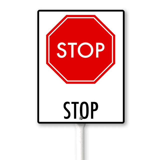 Eveokoki Road Warning Sign Stop Yard Sign with Stake 8x12inch Rustproof ...