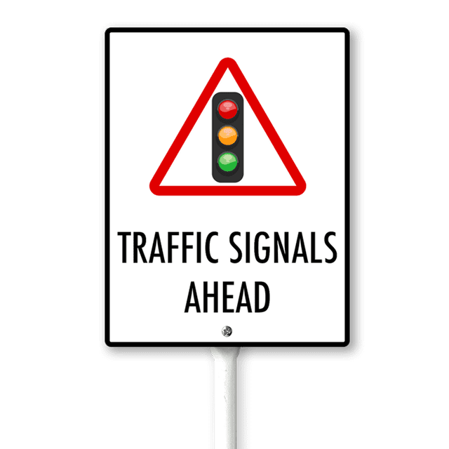Eveokoki Road Warning Sign Traffic Signals Ahead Yard Sign with Stake 4 ...
