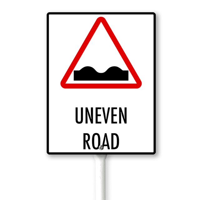 Eveokoki Road Warning Sign Uneven Road Yard Sign with Stake 4.6x6inch ...
