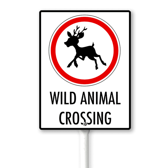 Eveokoki Road Warning Sign Wild Animal Crossing Yard Sign with Stake ...