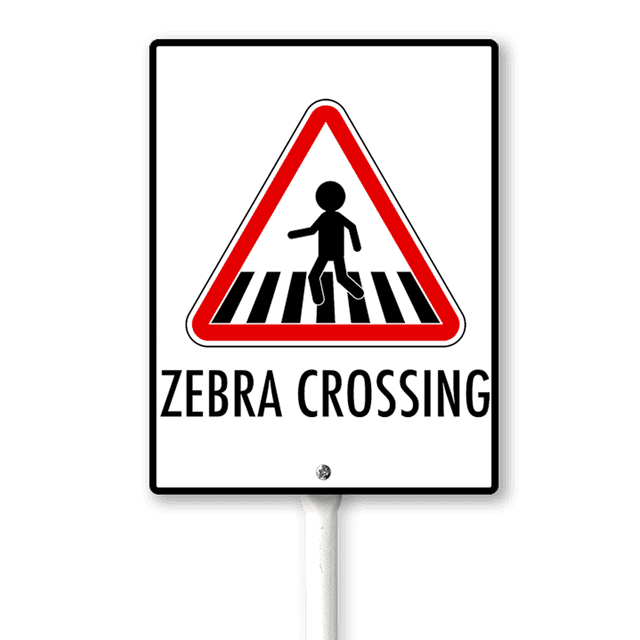 Eveokoki Road Warning Sign Zebra Crossing Yard Sign with Stake 4 ...