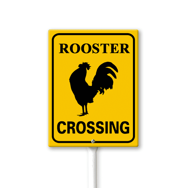 Eveokoki Rooster Crossing Yard Sign with Stake 8x12inch Rustproof ...