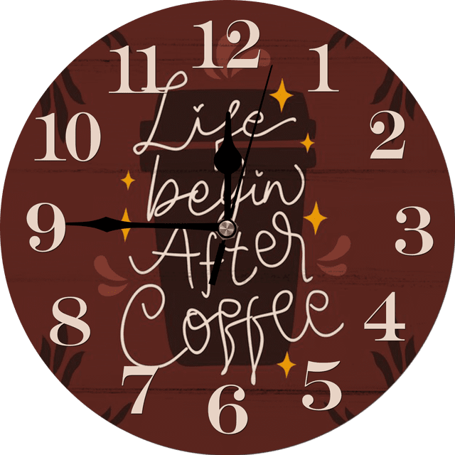 Eveokoki Rustic Kitchen Wall Clock Wooden Office Coffee Decor Wall ...