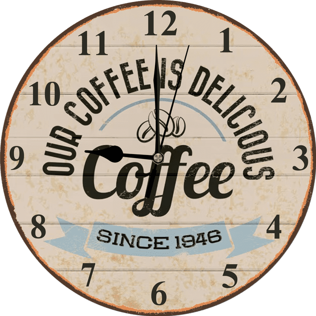 Eveokoki Rustic Kitchen Wall Clock Wooden Office Coffee Decor Wall ...