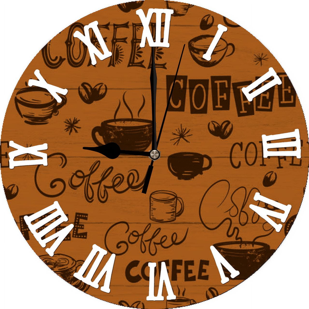 Eveokoki Rustic Kitchen Wall Clock Wooden Office Coffee Decor Wall ...