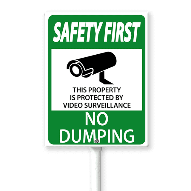 Eveokoki Safety First No Dumping Property Protected Sign 8 x 12 Inch ...