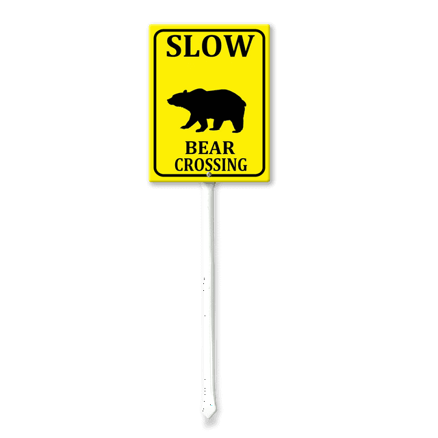 Eveokoki Slow Bear Crossing Sign With Stake For Neighborhoods Yard Farm ...