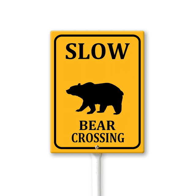 Eveokoki Slow Bear Crossing Sign With Stake For Neighborhoods Yard Farm ...