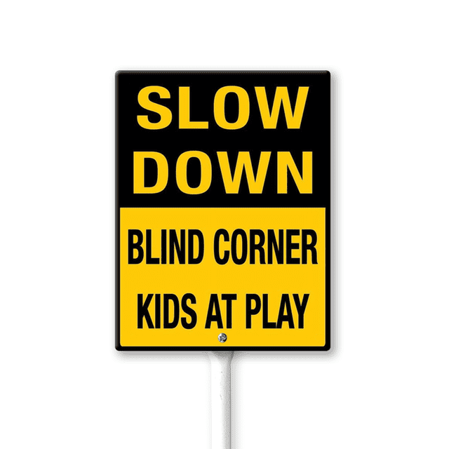 Eveokoki Slow Down Blind Corner Kids At Play Sign With Stake For ...