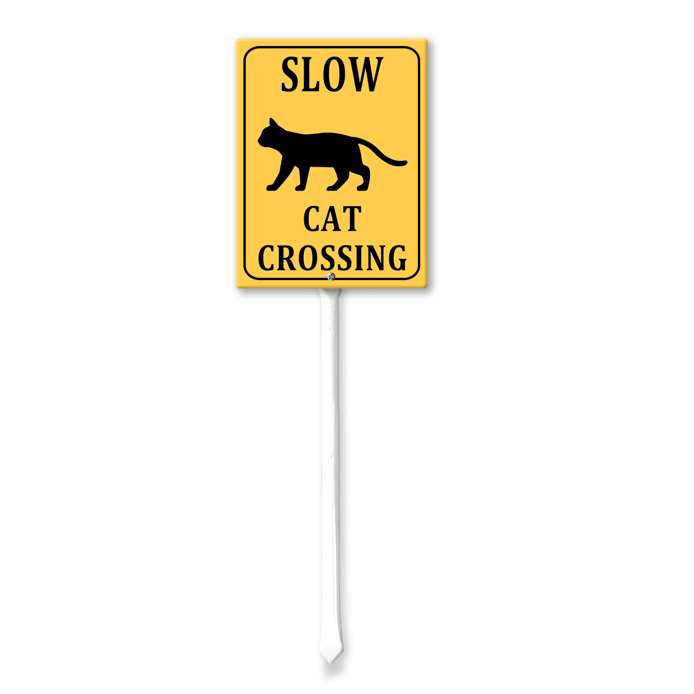 Eveokoki Slow Cat Crossing Sign With Stake For Neighborhoods Yard Farm ...