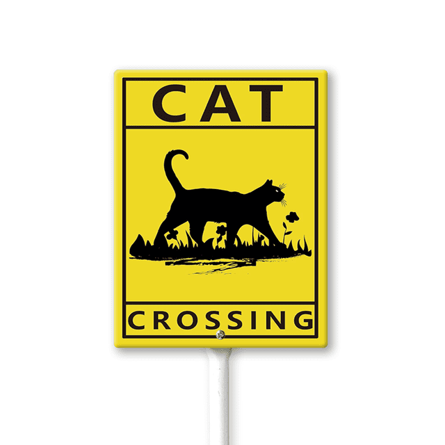 Eveokoki Slow Cat Crossing Sign With Stake For Neighborhoods Yard Farm ...