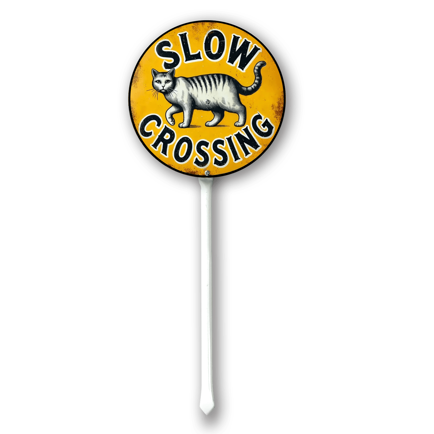Eveokoki Slow Cat Crossing Sign With Stake For Neighborhoods Yard Farm ...