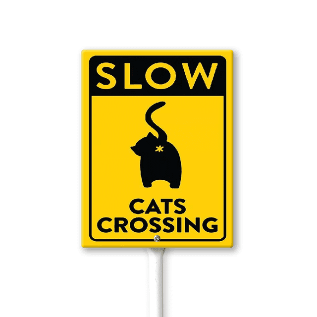 Eveokoki Slow Cats Crossing Sign With Stake For Neighborhoods Yard Farm ...