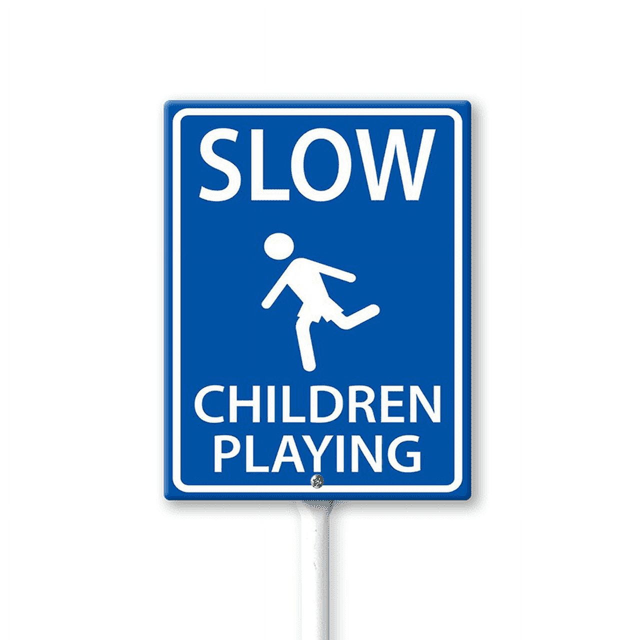 Eveokoki Slow Children Playing Yard Sign with Stakes 7in×8.8in, Sturdy ...