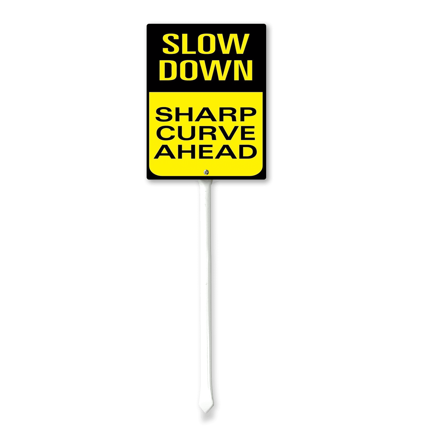 Eveokoki Slow Down Sharp Curve Aheas Yard Sign with Stakes 8in×12in ...