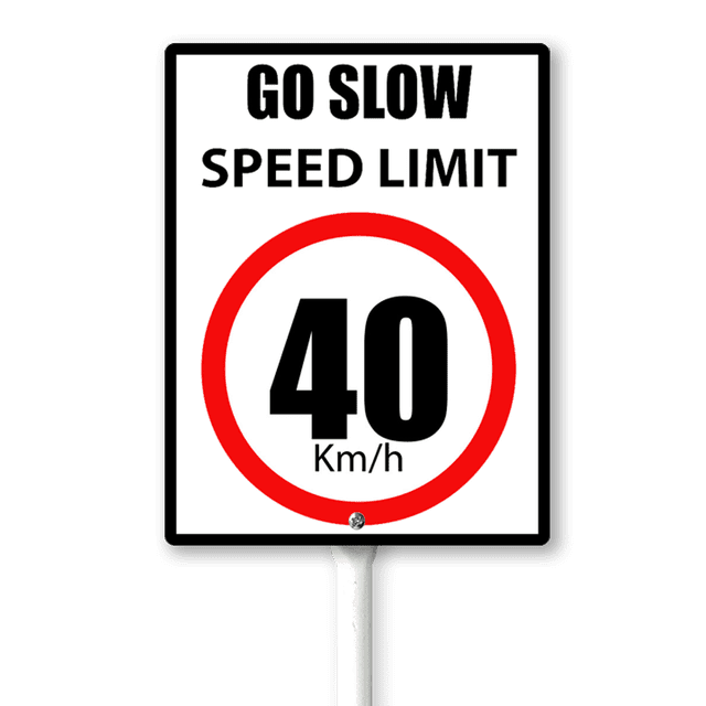 Eveokoki Slow Down Signs,Go Slow Speed Limit 40 Sign with Stake for ...