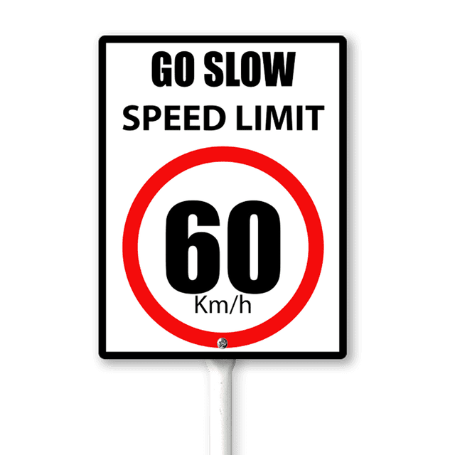 Eveokoki Slow Down Signs,Go Slow Speed Limit 60 Sign with Stake for ...