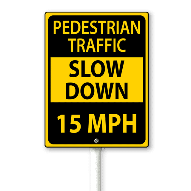 Eveokoki Slow Down Signs,Pedestrian Traffic Slow Down 15 Mph Sign with ...