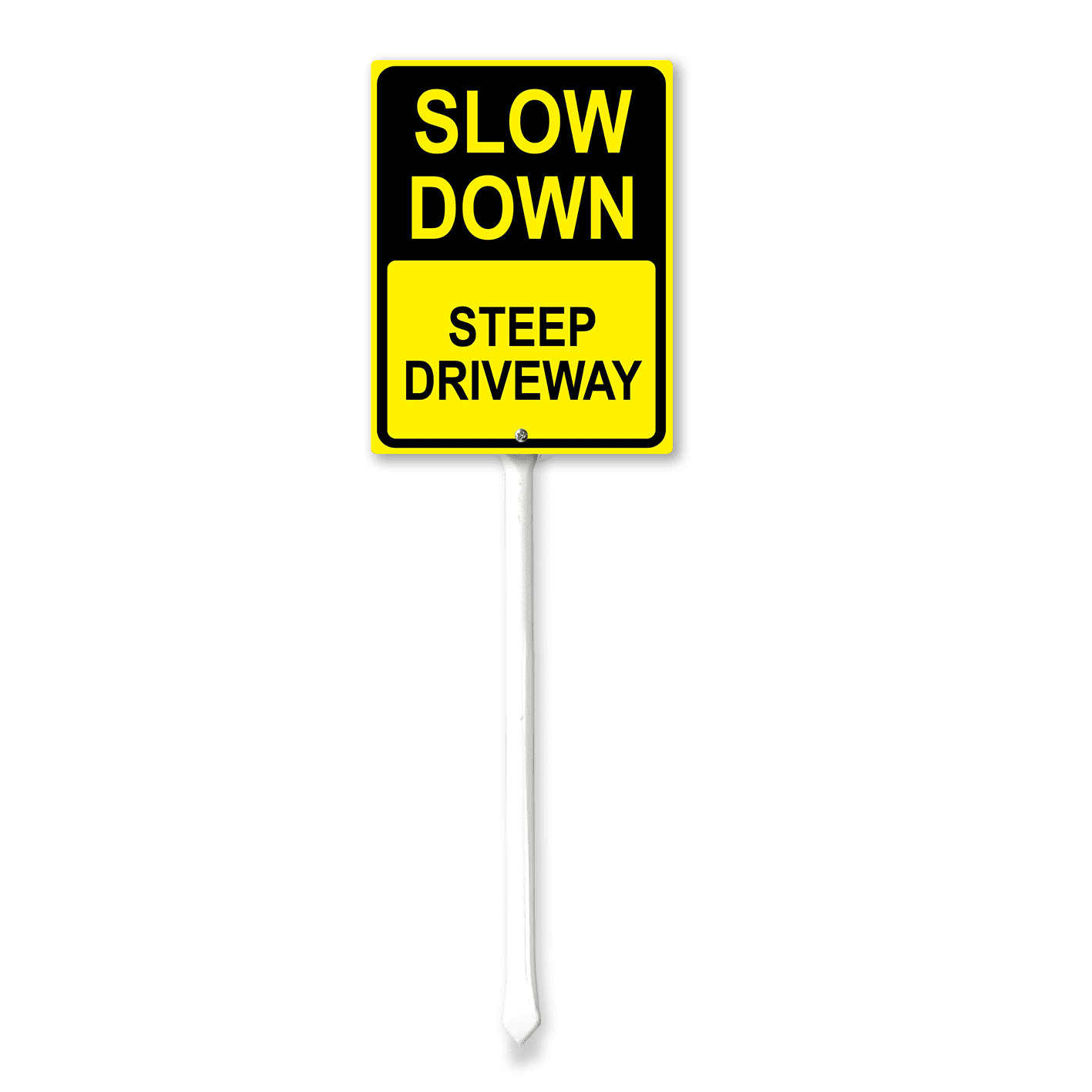 Eveokoki Slow Down Steep Driveway Yard Sign with Stake 7x8.8inch Yard ...