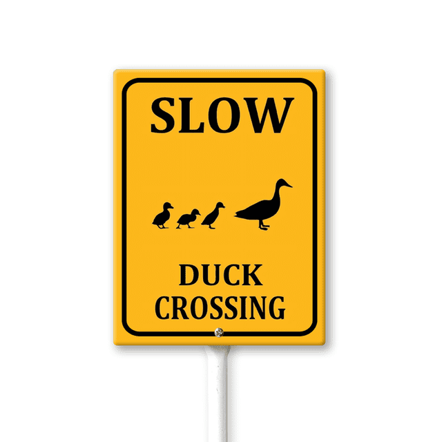 Eveokoki Slow Duck Crossing Sign With Stake For Neighborhoods Yard Farm ...