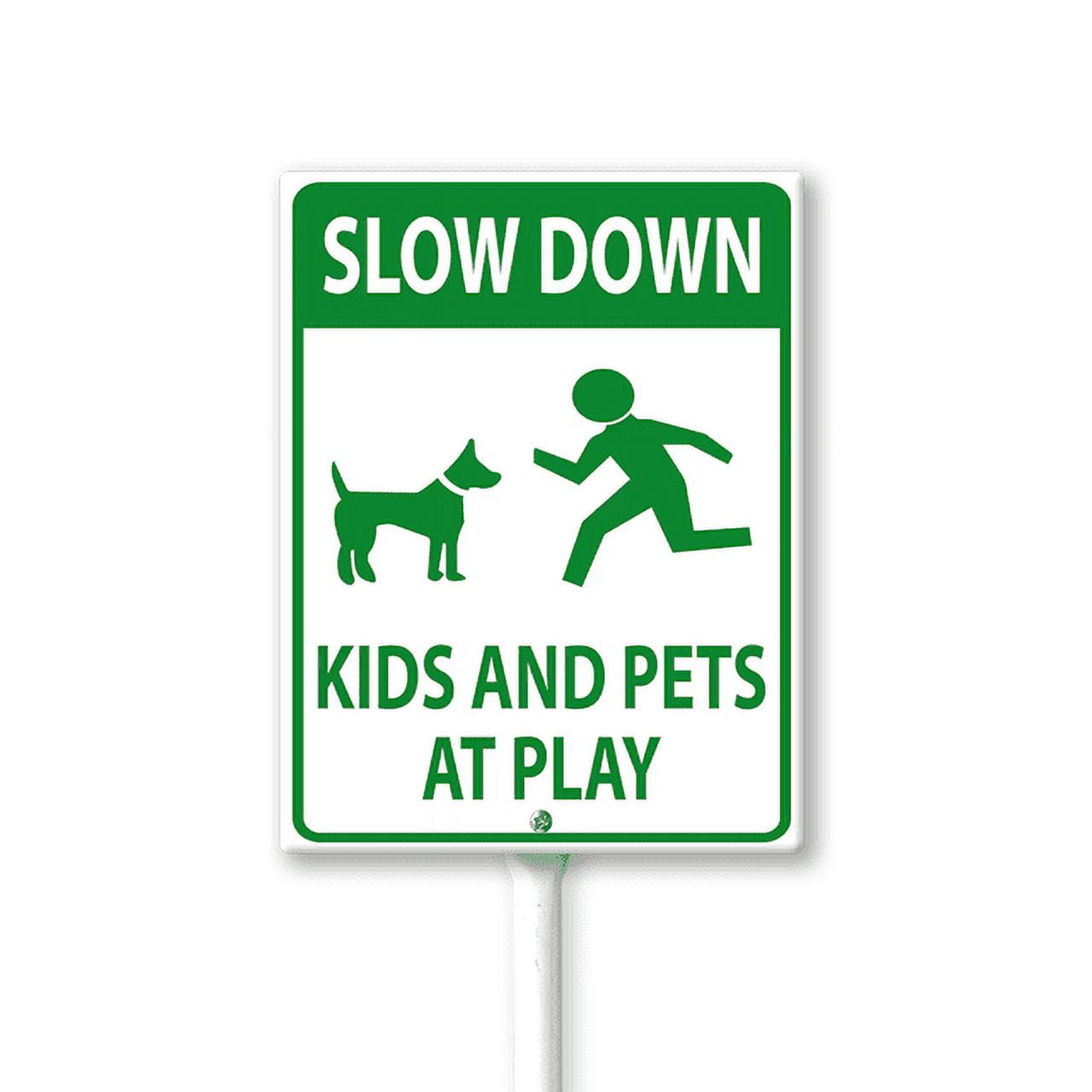 Eveokoki Slow Down Kids And Pets At Play Yard Sign with Stakes 7in×8 ...