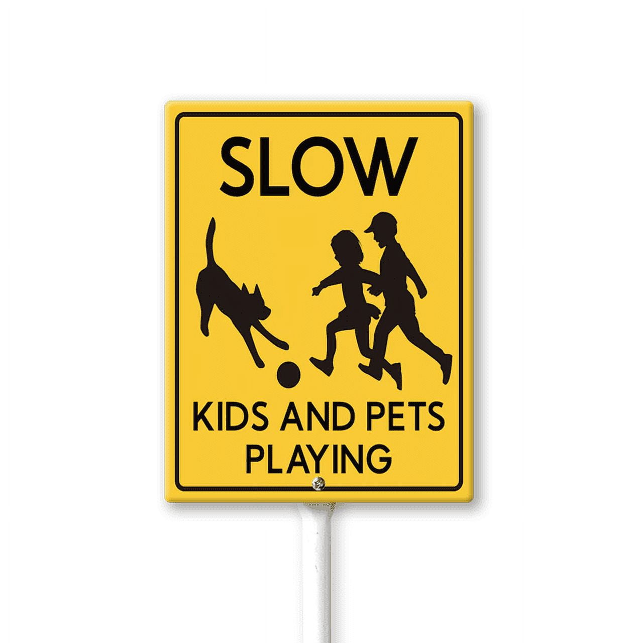 Eveokoki Slow Kids And Pets Playing Yard Sign with Stakes 7in×8.8in ...