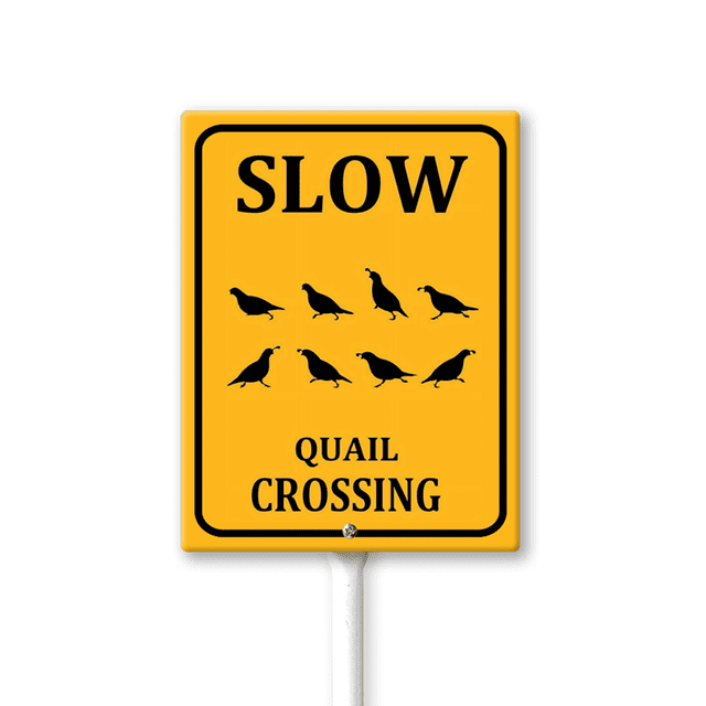 Eveokoki Slow Quail Crossing Sign With Stake For Neighborhoods Yard ...