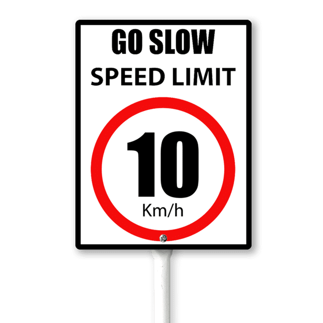 Eveokoki Slow Down Signs,Go Slow Speed Limit 10 Sign with Stake for ...