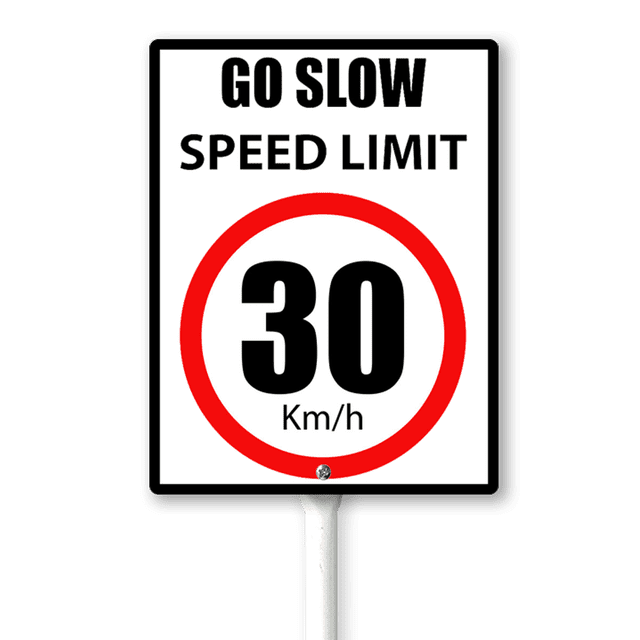 Eveokoki Slow Down Signs,Go Slow Speed Limit 30 Sign with Stake for ...