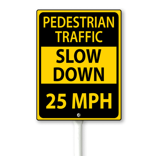 Eveokoki Slow Down Signs,Pedestrian Traffic Slow Down 25 Mph Sign with ...