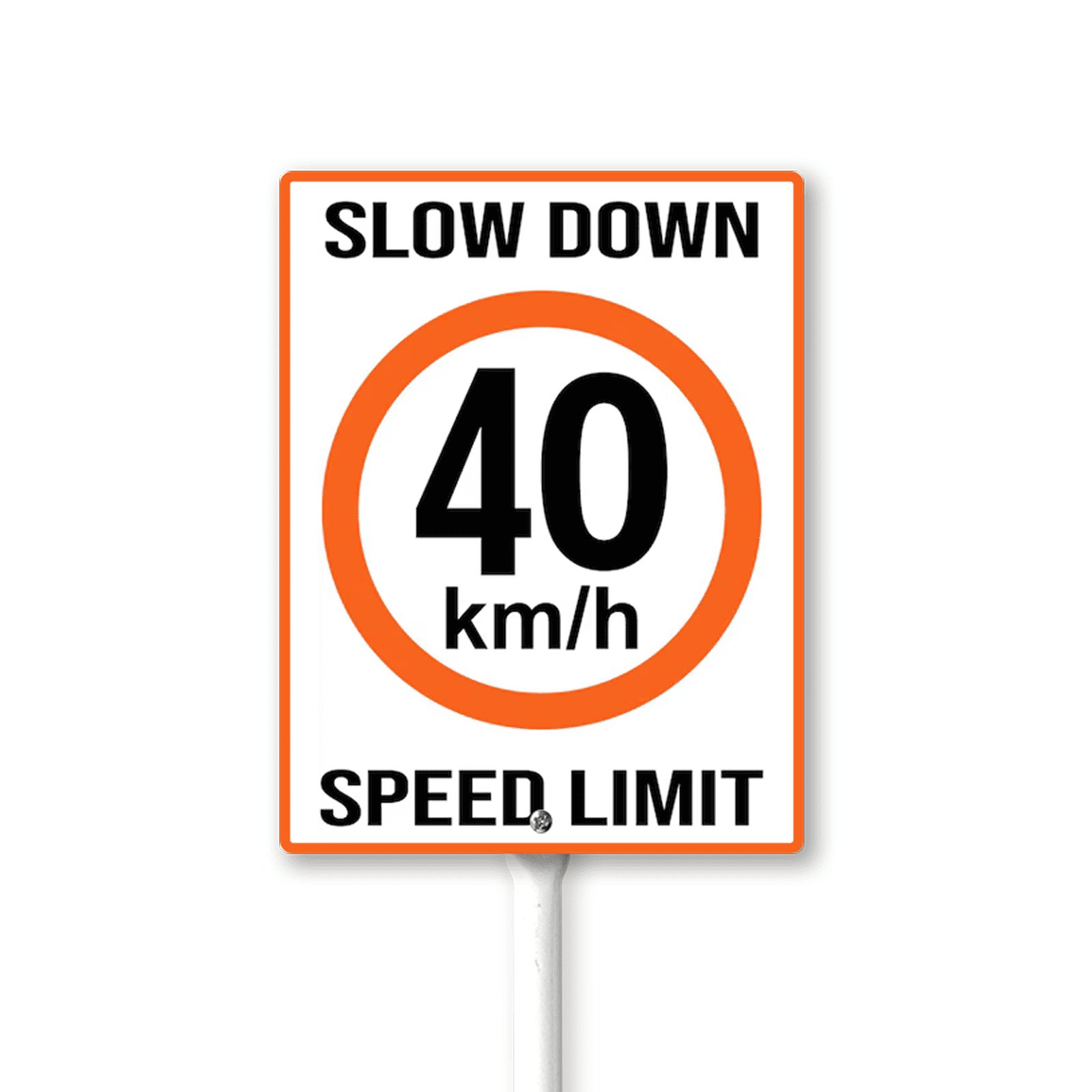 Eveokoki Slow Down Speed Limit 40 Kmh Sign with Stake 4.6x6inch Yard Sign Yard Decoration ...