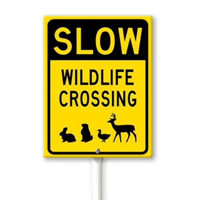 Eveokoki Slow Wildlife Crossing Sign With Stake For Neighborhoods Yard ...