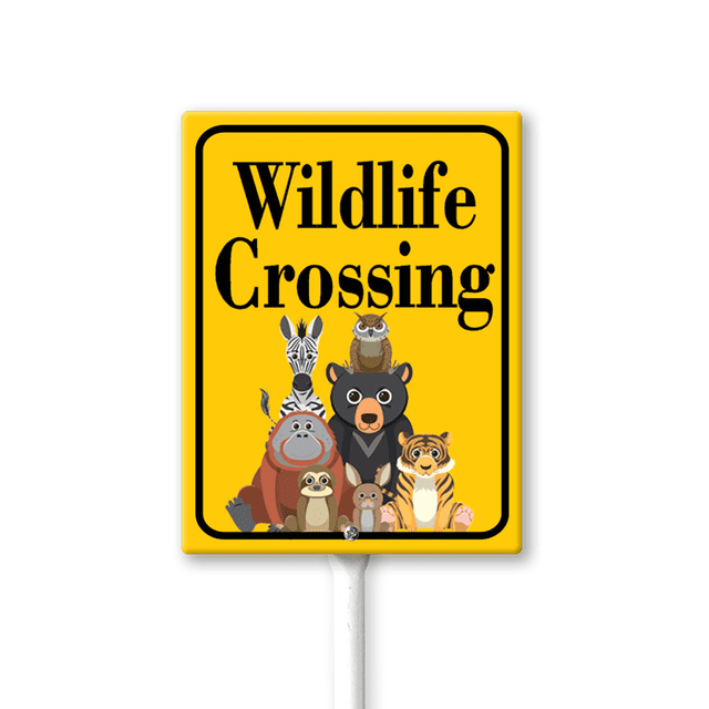Eveokoki Slow Wildlife Crossing Yard Sign with Stake 12x8inch Rustproof ...