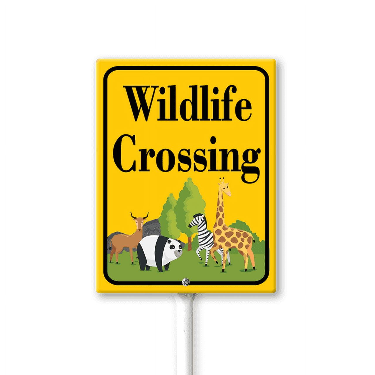 Eveokoki Slow Wildlife Crossing Yard Sign with Stake 4.6x6inch ...