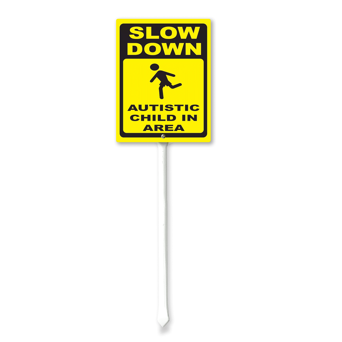 Eveokoki Slown Down Autistic Child In Area Yard Sign with Stakes 8in× ...