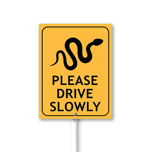 Eveokoki Snakes Please Drive Slowly Sign With Stake For Neighborhoods ...