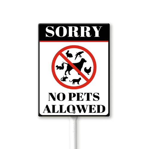 Eveokoki Sorry No Pets Allowed Sign with Metal Stake -8x12inch Lawn ...