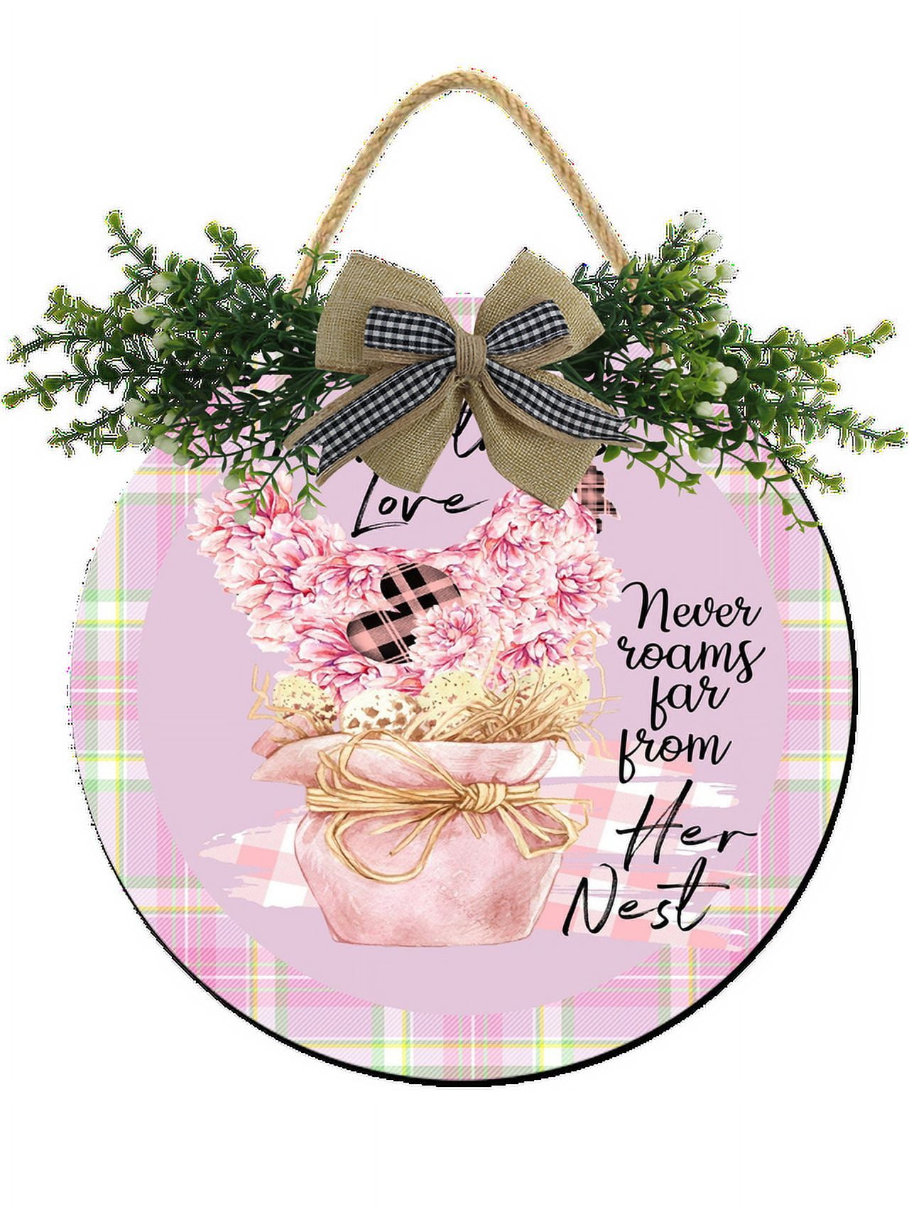 Eveokoki Spring Wreaths Sign for Front Door Farmhouse Spring Door ...