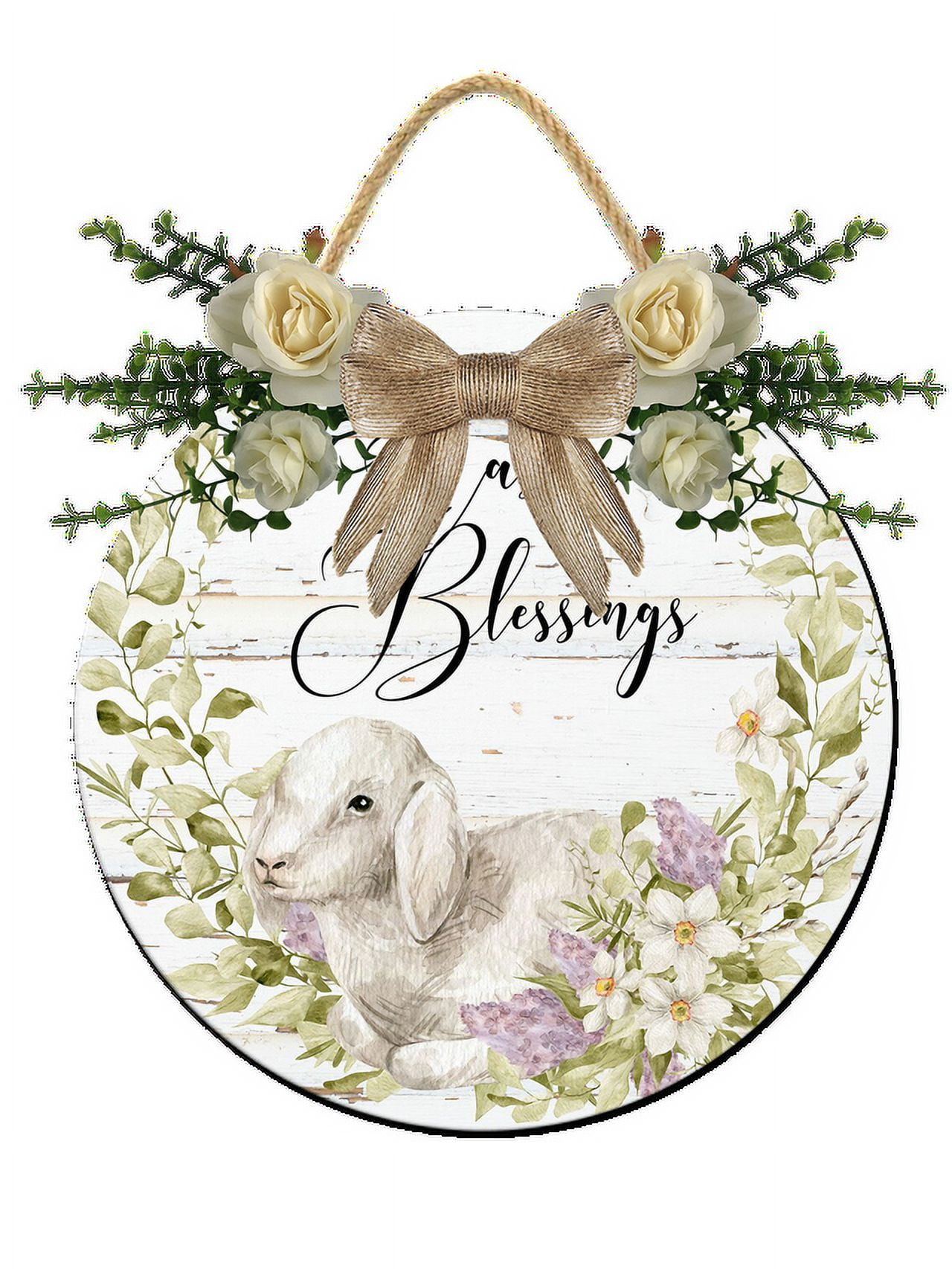 Eveokoki Spring Wreaths Sign for Front Door Farmhouse Spring Door ...