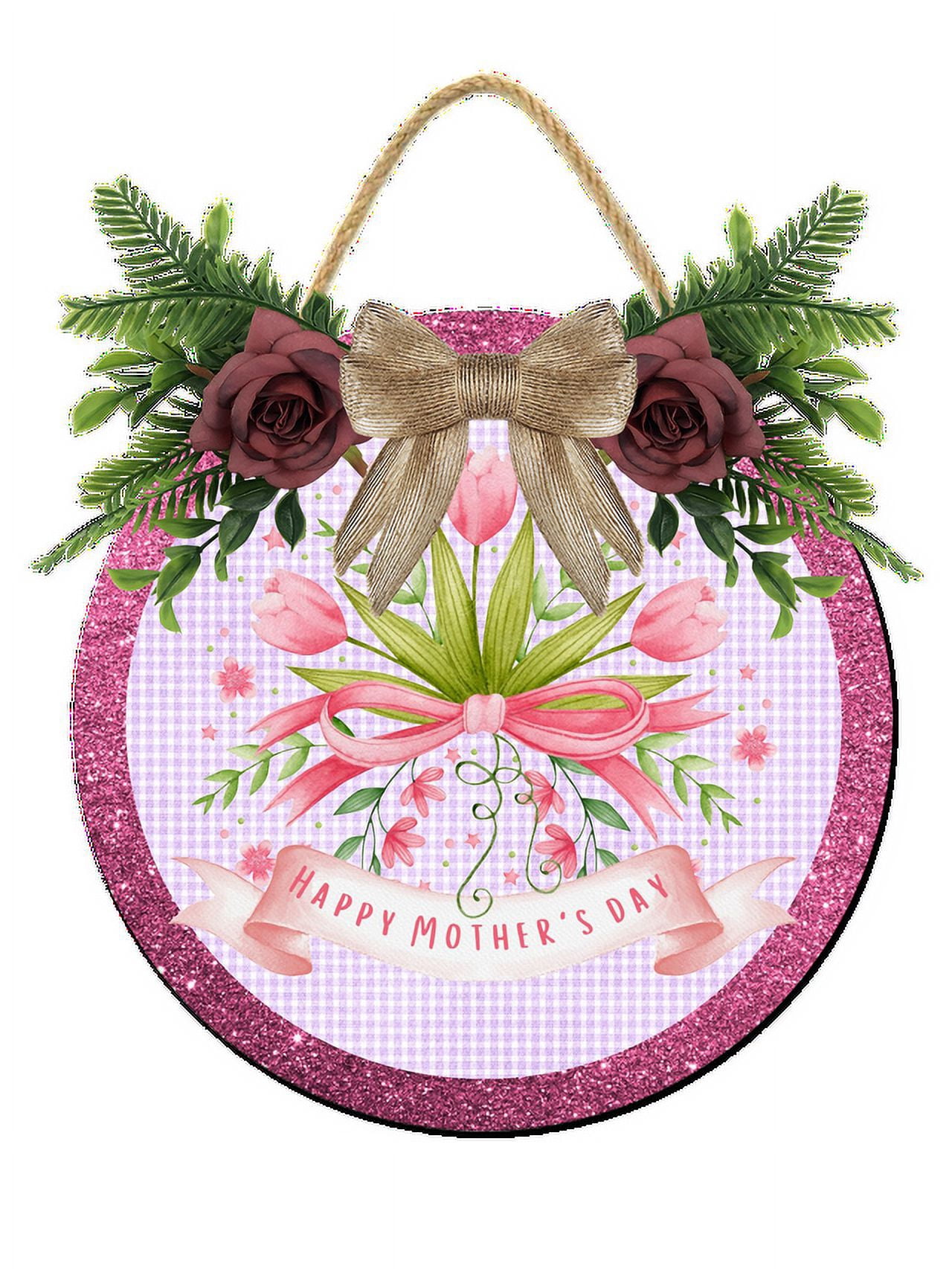 Eveokoki Spring Wreaths Sign for Front Door Farmhouse Spring Door ...