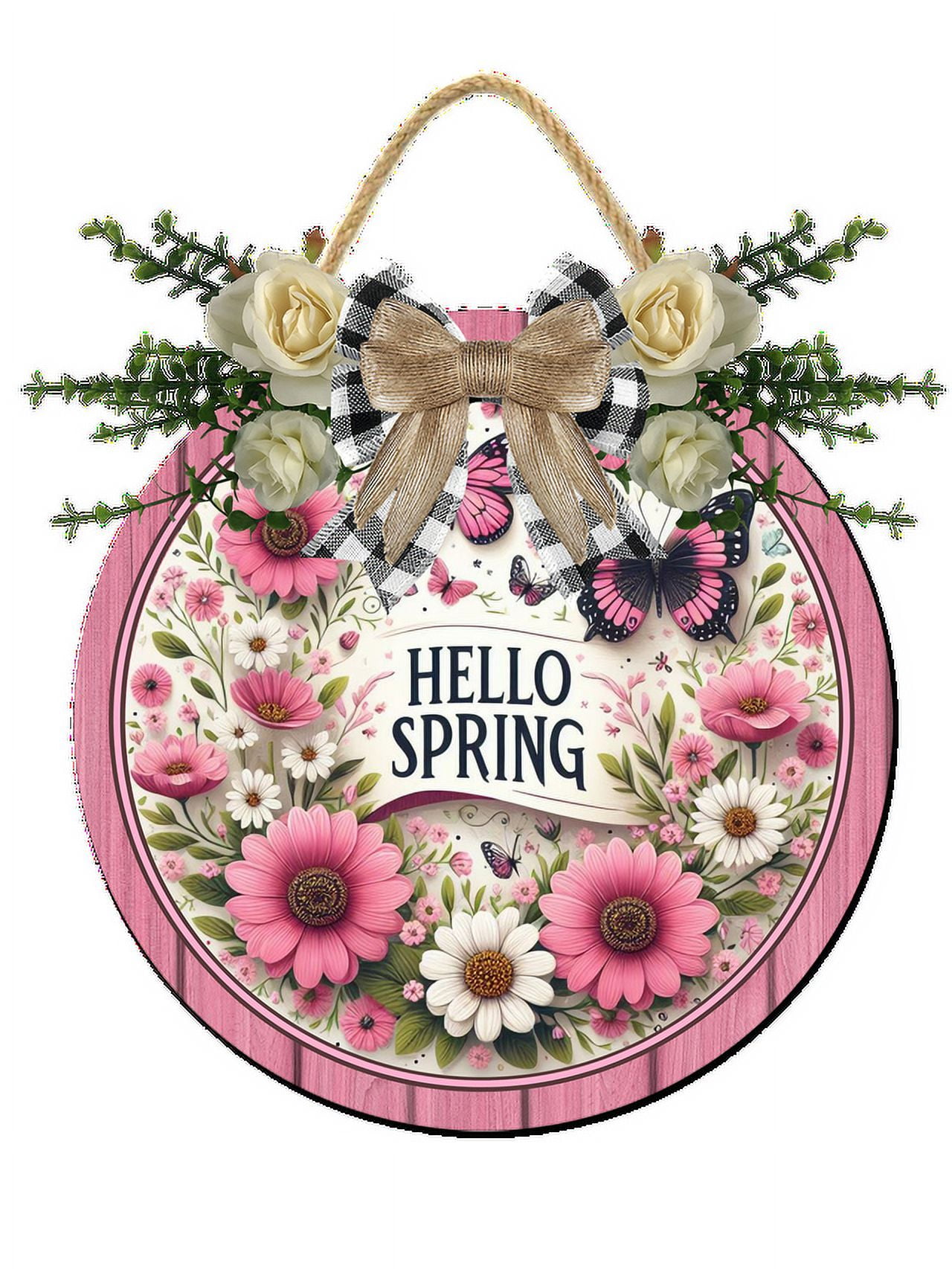 Eveokoki Spring Wreaths Sign for Front Door Farmhouse Spring Door ...