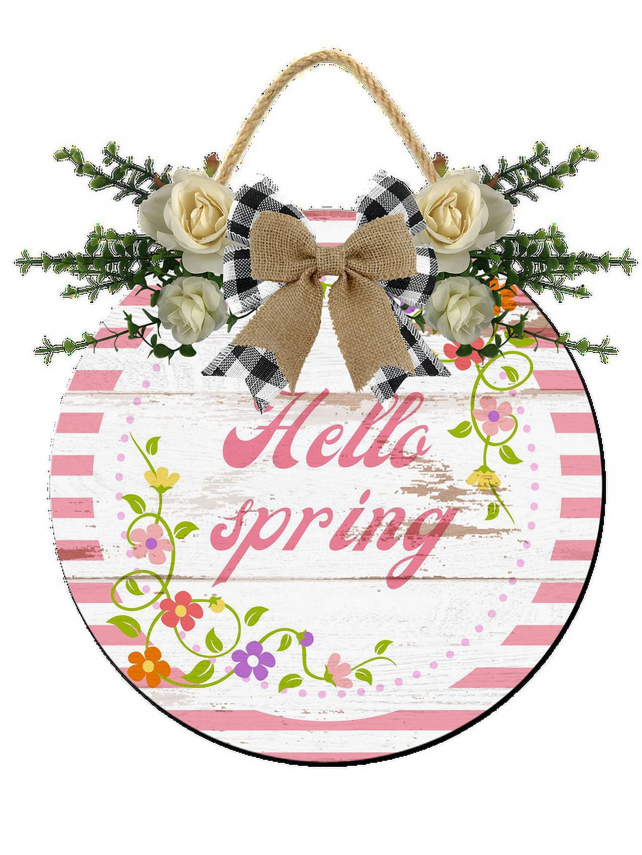 Eveokoki Spring Wreaths Sign for Front Door Farmhouse Spring Door ...