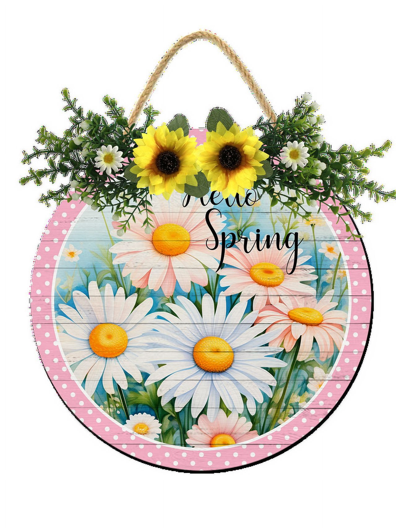 Eveokoki Spring Wreaths Sign for Front Door Farmhouse Spring Door ...
