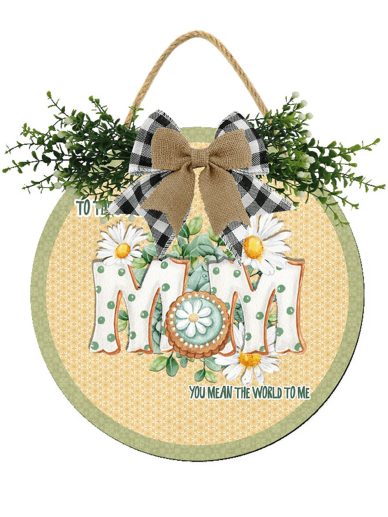 Eveokoki Spring Wreaths Sign for Front Door Farmhouse Spring Door ...