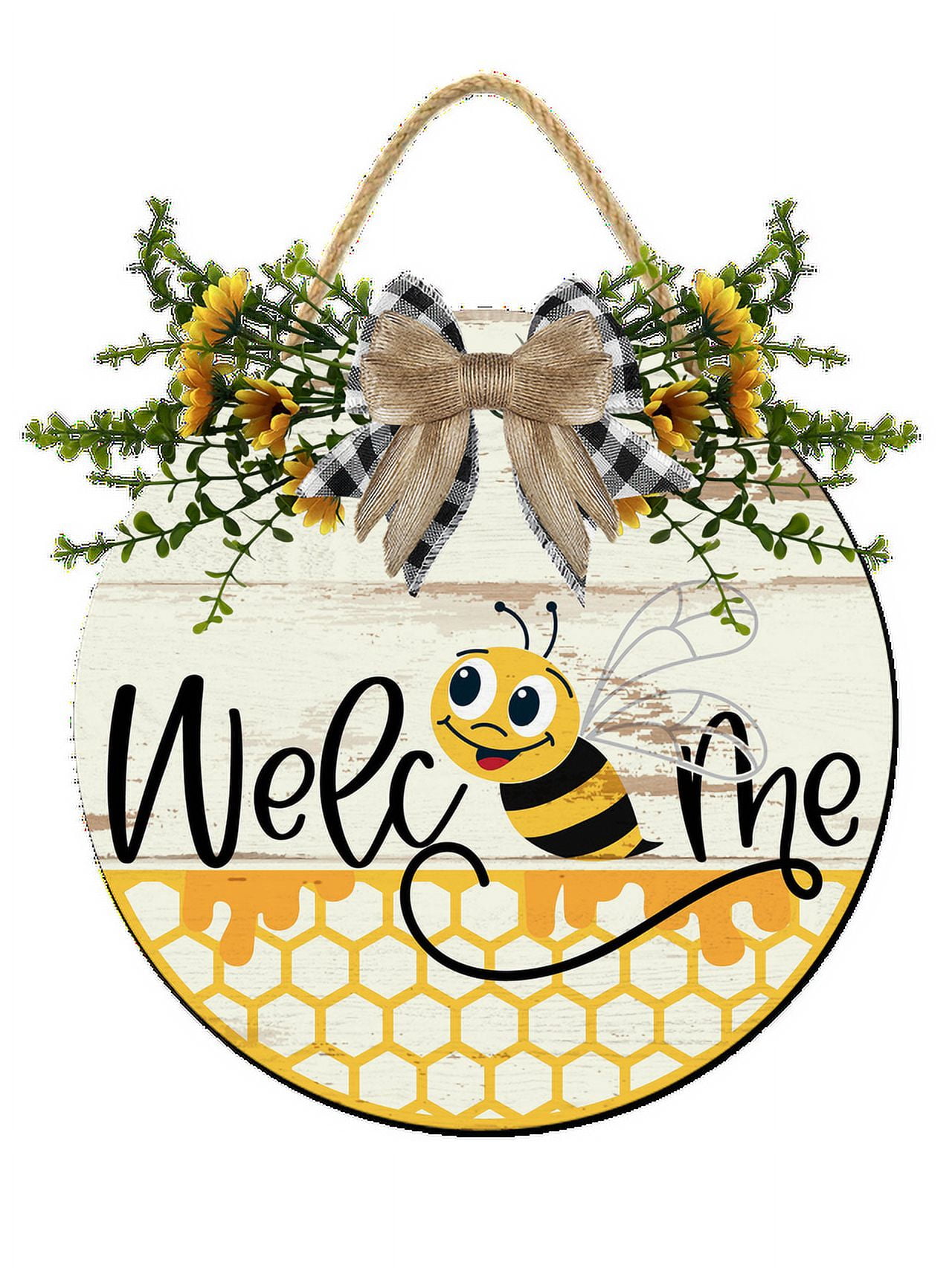 Eveokoki Spring Wreaths Sign for Front Door Farmhouse Spring Door ...