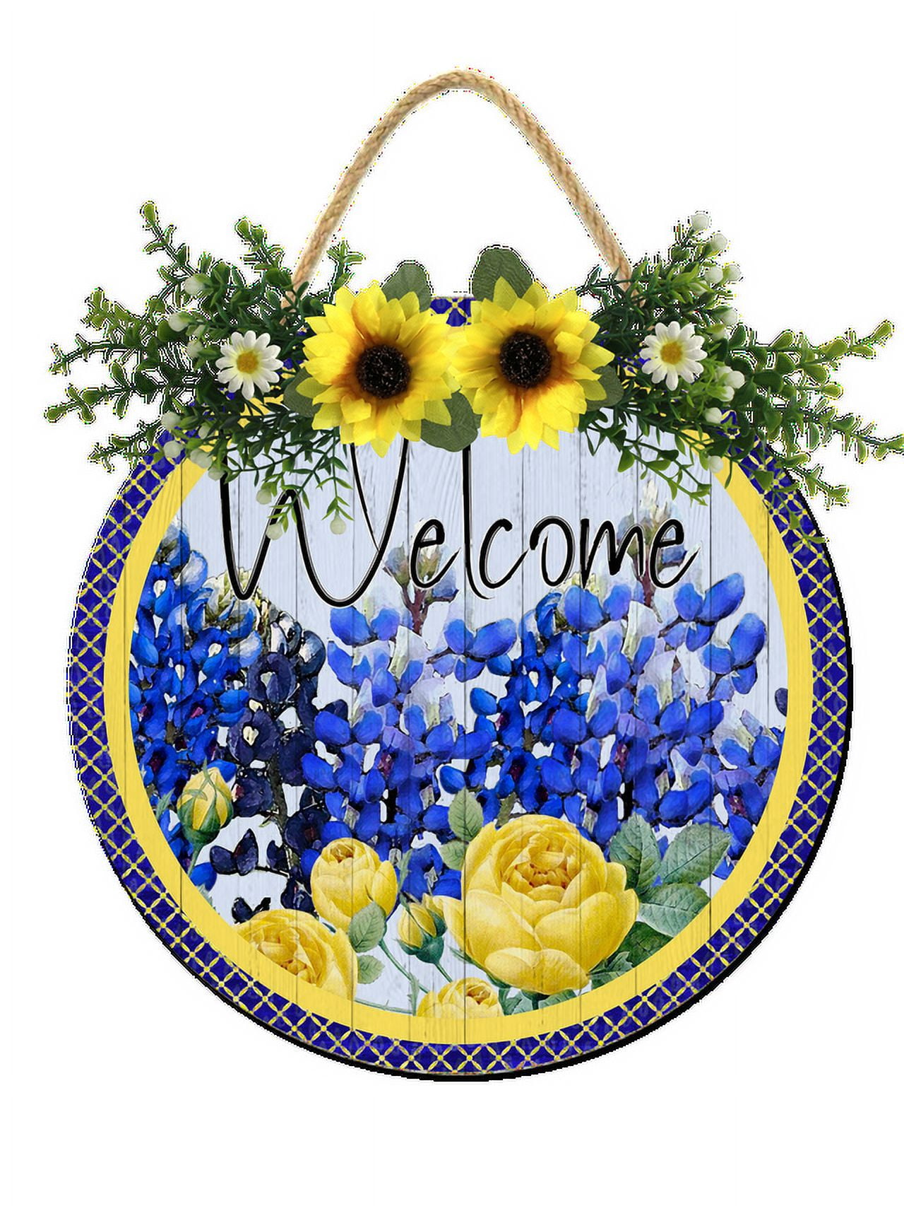 Eveokoki Spring Wreaths Sign for Front Door Farmhouse Spring Door ...