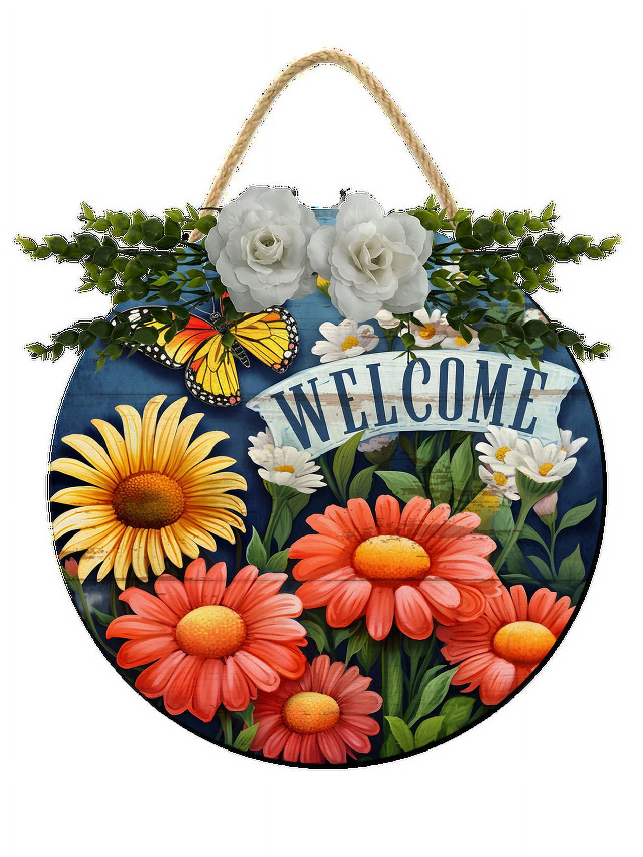 Eveokoki Spring Wreaths Sign for Front Door Farmhouse Spring Door ...