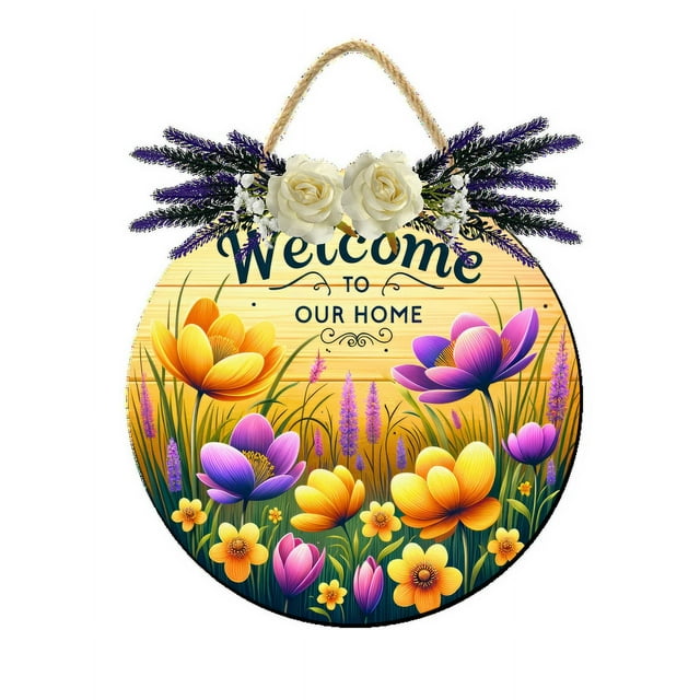 Eveokoki Spring Wreaths Sign for Front Door Farmhouse Spring Door ...