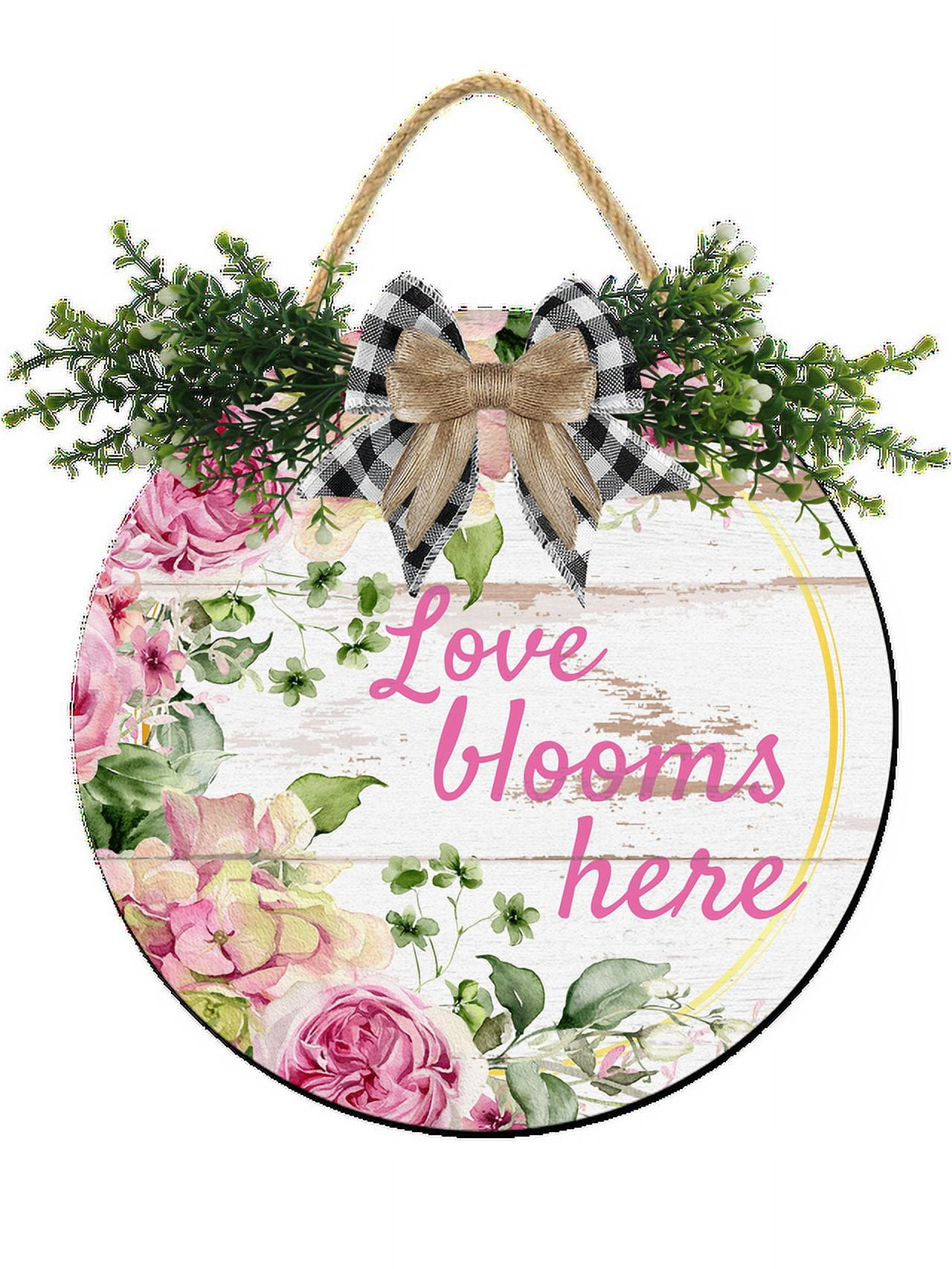 Eveokoki Spring Wreaths Sign for Front Door Farmhouse Spring Door ...